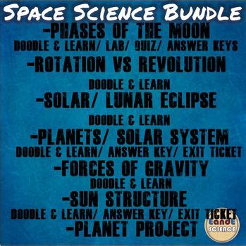 Earth Space Science Bundle 22 PAGES By EandE Science TPT