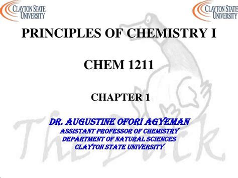 Ppt Principles Of Chemistry I Chem 1211 Chapter 1 Powerpoint