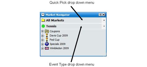 Market Navigator Window Floating With Event Types In Tree Turned Off