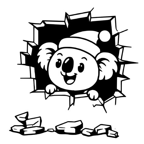 Koala Santa Hat Svg File Instant Download For Cricut Silhouette