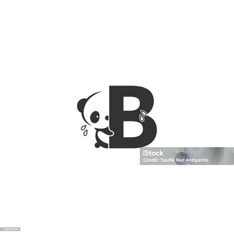 편지 B 로고 일러스트 뒤에 팬더 아이콘 곰에 대한 스톡 벡터 아트 및 기타 이미지 곰 귀여운 대문자 Istock