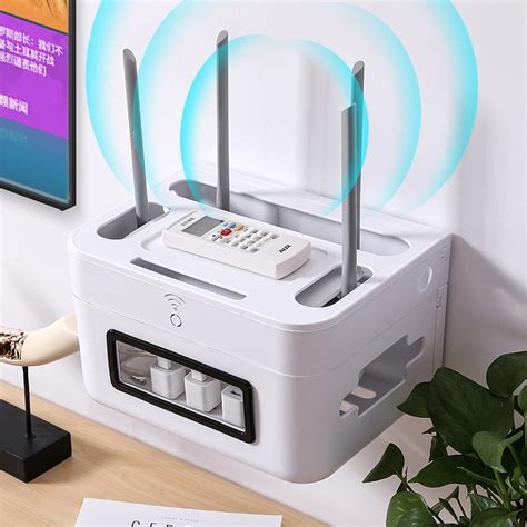 เราเตอร์กล่องเก็บติดผนังสายไฟฟ้าชั้นวางลวด Set Top Box การจัดเก็บ Wifi
