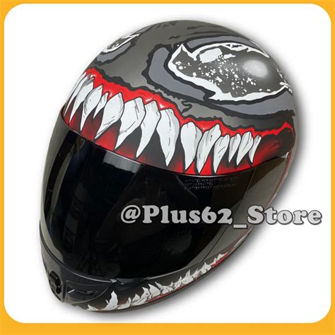 Jual Helm Sepeda Motor Full Face Kbr Motif Venom K2 Dan Mandalika