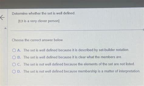 solved determine whether the set is well defined {t∣t is a