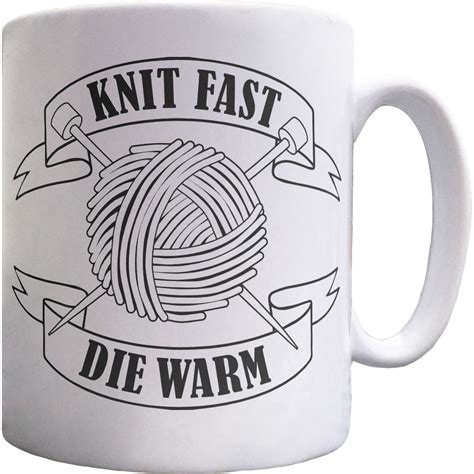 Knit Fast Die Warm Ceramic Mug Redmolotov