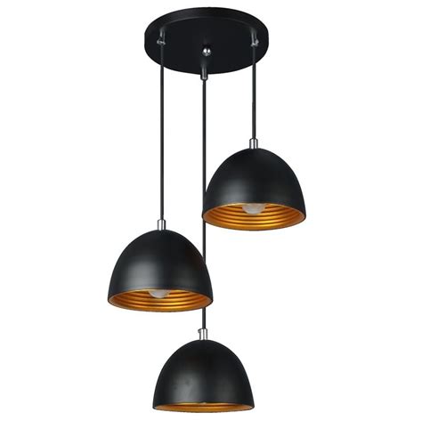 Luminária Pendente TRIO Alumínio Preto Fosco Soluza