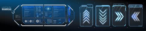 Hud Ui Design Vector Illustration Futuristic Helmet Or Cockpit View In
