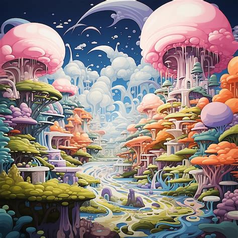 Premium AI Image Psychedelic Background Painting Made By AI