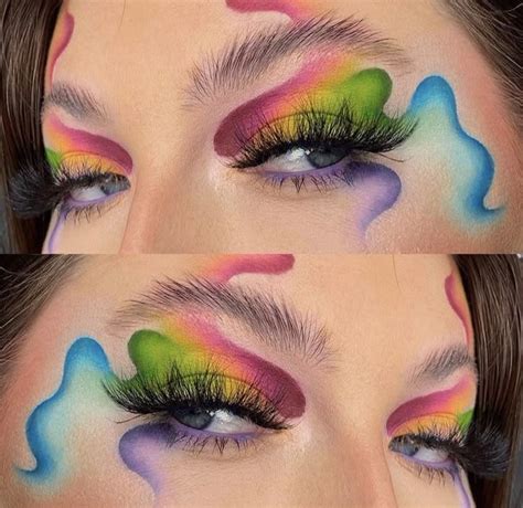Pin By V On Makeup Looks Colorful Makeup Crazy Eye Makeup Graphic