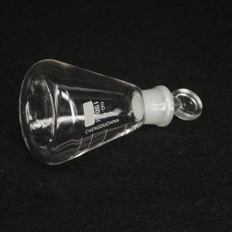 100ml Lab Borosilicate Glass Erlenmeyer Conical Flask With Ground In