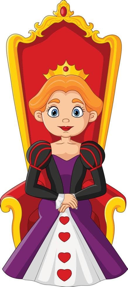 Reina De Dibujos Animados Sentada En El Trono 15219656 Vector En Vecteezy