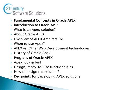 Oracle Apex Training Ppt