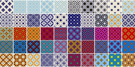 Universal Different Geometric Seamless Patterns Endless Vector Texture Can Be Used For Wrapping