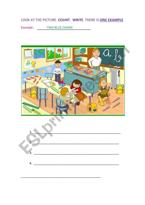 Look Count Write Esl Worksheet By Basti