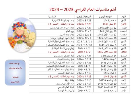أهم مناسبات العام الدراسي 2023 2024 ملفاتي