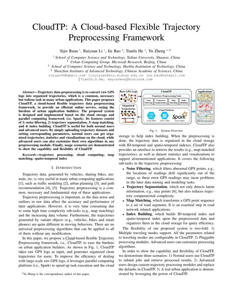 Pdf Cloudtp A Cloud Based Flexible Trajectory Preprocessing Framework