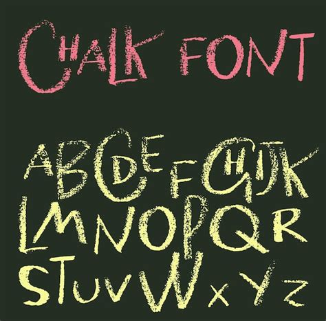 Premium Vector Hand Drawn Chalk Textured Font
