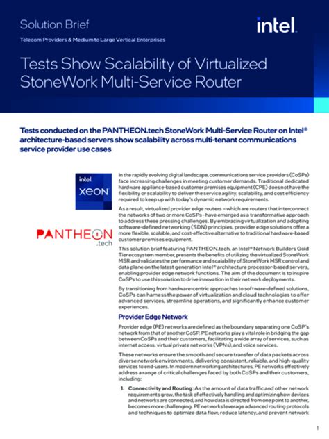 Tests Show Scalability Of Virtualized Stonework Multi Service Router Tests Show Scalability Of Virtualized Stonework Multi Service Router