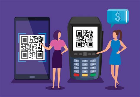 scan qr code smartphone and dataphone with businesswomen 2553500 vector