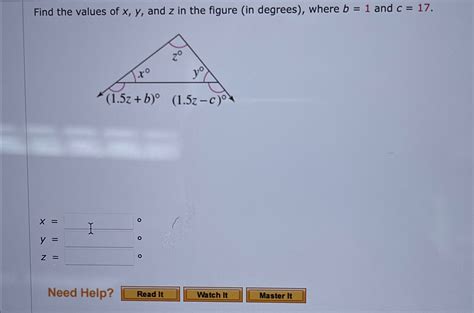 Solved Find The Values Of X Y And Z In The Figure In Chegg