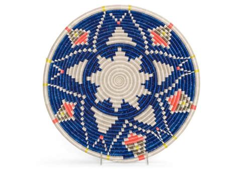 Jumbo Lake Peach Pink Intore Bowl Sisal And Sweetgrass Etsy Blue And