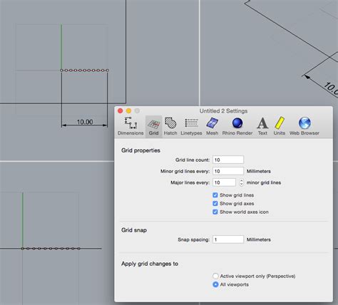 Settingsgrid Line Count Confused With Extents Rhino For Mac