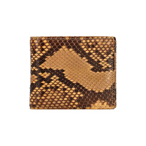 Gucci Python Bi Fold Wallet Brown Luxity