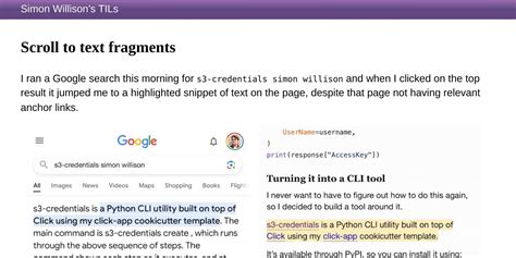 Scroll To Text Fragments Simon Willisons TILs