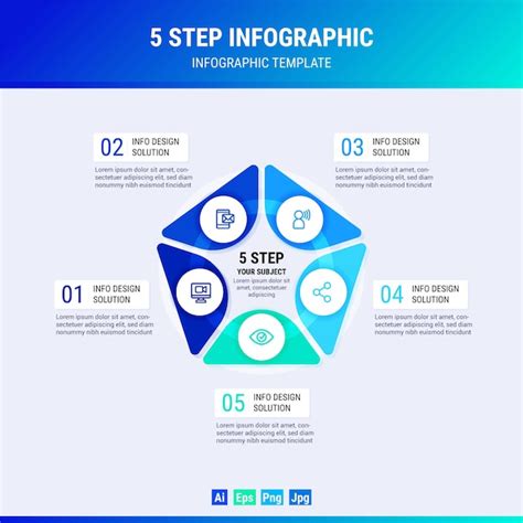 Premium Vector Psd 5 Step Infographic Element