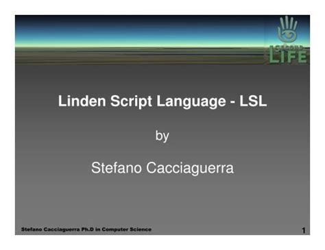 Linden Script Language Lsl Stefano Cacciaguerra