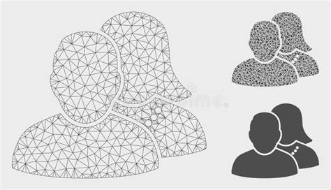 People Vector Mesh Network Model And Triangle Mosaic Icon Stock Vector Illustration Of