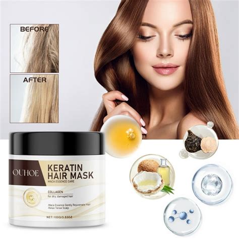 Keratin Hair Mask Hair Repair Conditioning Argan Oil Hair Mask For Dry