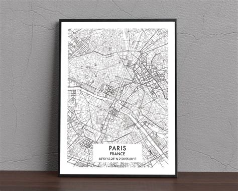 Custom City Map Any City Map Custom Map Poster Personalized Map