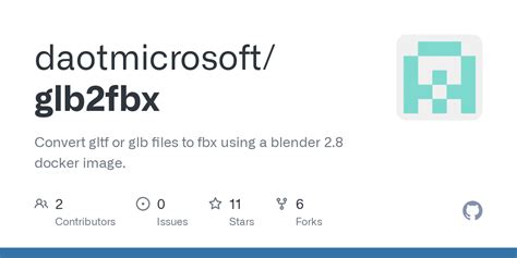 GitHub Daotmicrosoft Glb Fbx Convert Gltf Or Glb Files To Fbx Using A Blender Docker Image