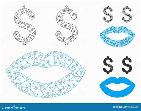 Prostitution Smiley Vector Mesh Carcass Model And Triangle Mosaic Icon Stock Vector