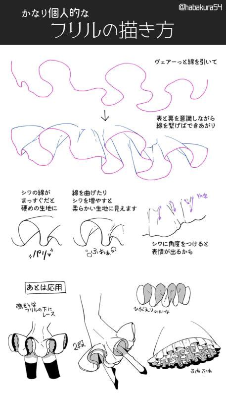 かわいいメイド服25種類と、キャラを描くコツ。講座でも学べます｜お絵かき図鑑 フリル イラスト スケッチの基本 描画チュートリアル