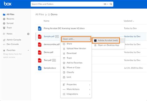 Using Adobe Document Cloud For Box Using Adobe Document Cloud For Box