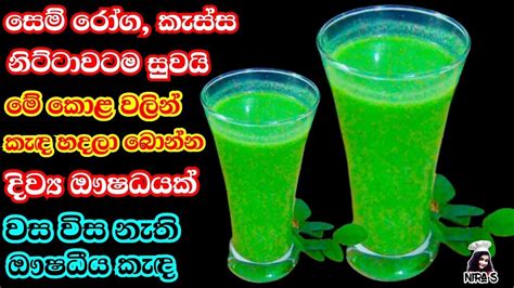 සෙම් රෝග කැස්ස නිට්ටාවටම සුව කරන දිව්‍ය ඖෂධීය කොළ කැඳ හදලා බොන්න නිල්