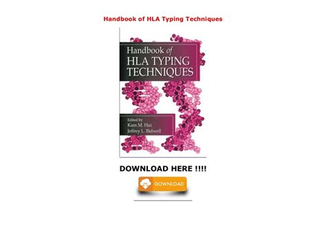 Handbook Of Hla Typing Techniques