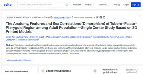 Citation Report The Anatomy Features And Sex Correlations