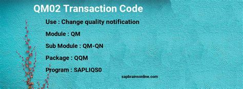 QM SAP Tcode For Change Quality Notification