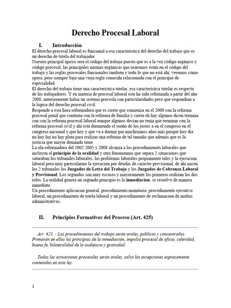 Apuntes Derecho Procesal Laboral Pdf Ley Procesal Derecho Laboral