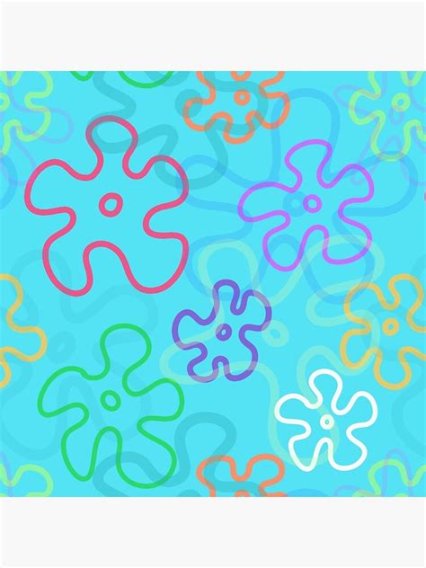 Flower Cloud Pattern Inspired By Spongebob Squarepants Art Board Print For Sale By Jynxdrose