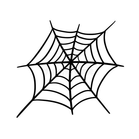 Spider Cobweb Halloween Sign Logo Line Art Black Color Vector Art