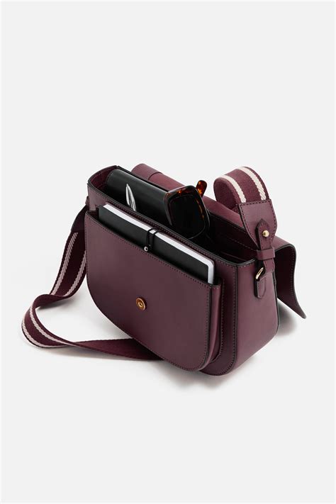 Sac Sierra En Cuir Naturel Bordeaux Femme