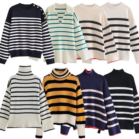 TRAF Pull Col Roul Ray Beige Pour Femme Pull Surdimensionn Manches