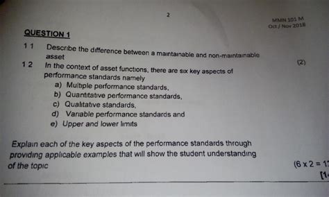Solved Mmn 101 M Oct Nov 2018 2 Question 1 11 Describe