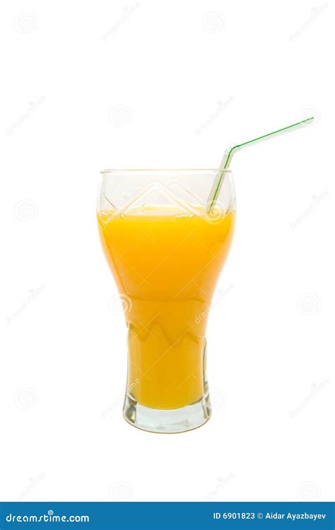 Glass Of Orange Juice With Straw Stock Image Image Of Fresh Cold