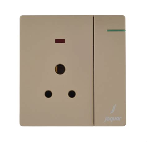 Gold Finish 6amp Combined Socket Switch With Indicator Jaquar