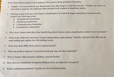 Solved Write Brief Answers Three To Five Sentences For Most To